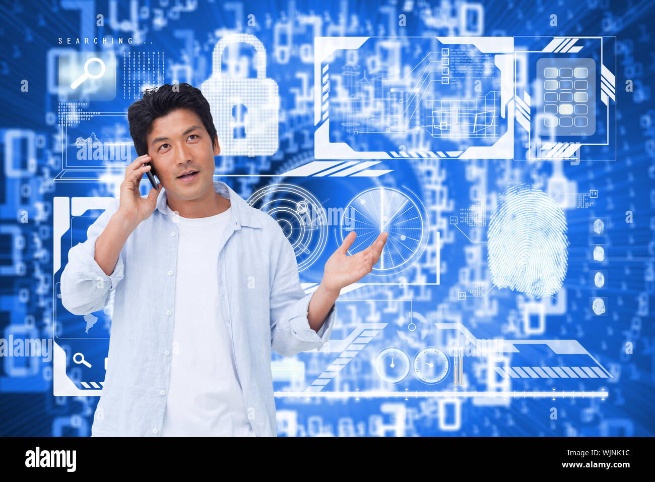 Fingerprint technology futuristic coding digital hi-res stock ...