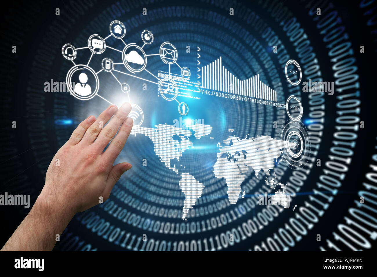 Spiral of shiny binary code hi-res stock photography and images - Alamy