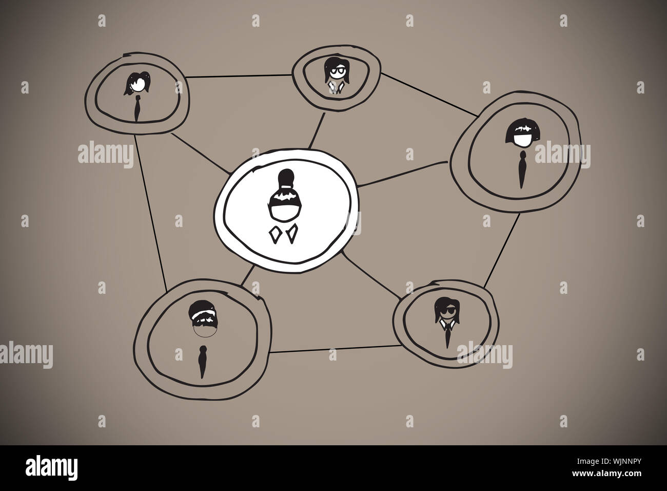 Community ties doodle against grey background with vignette Stock Photo ...