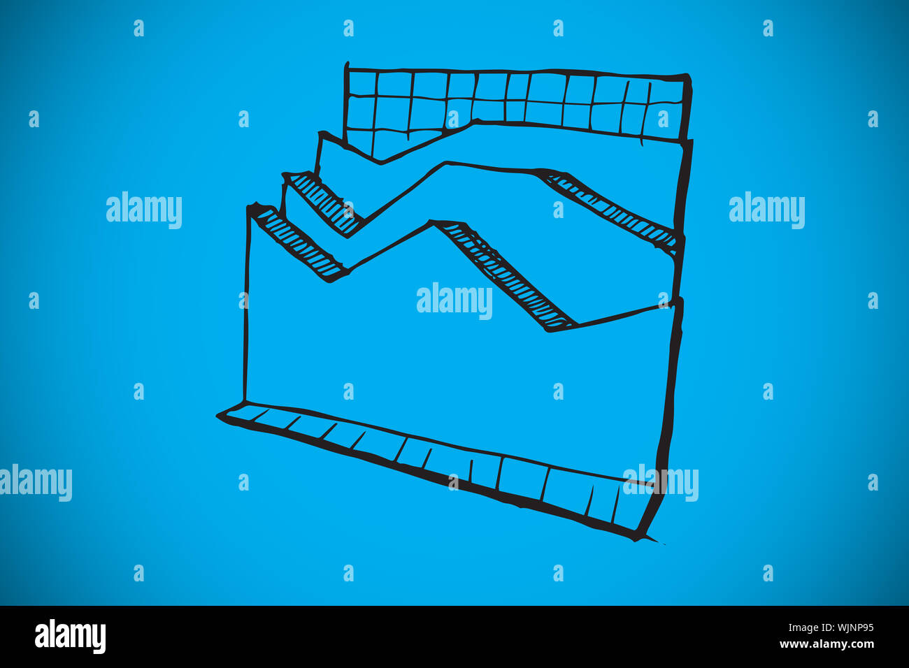 Data analysis doodle against blue background with vignette Stock Photo ...