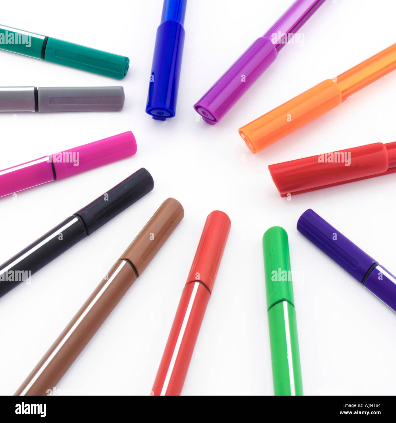 colorful pen isolated on white background Stock Photo - Alamy