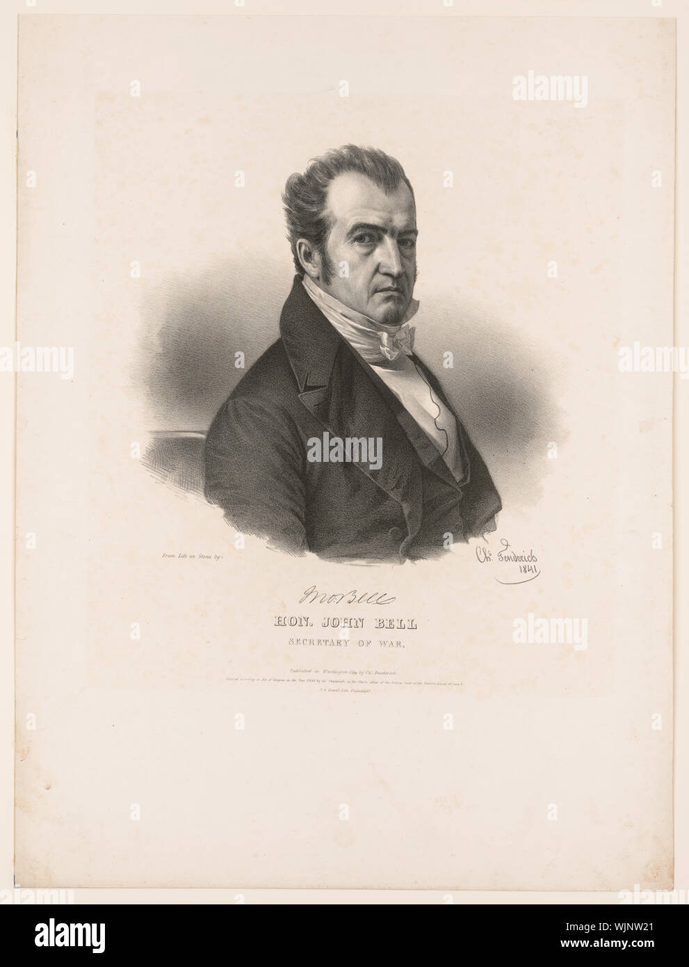 Hon. John Bell, Secretary of War / from life on stone by - Chs ...