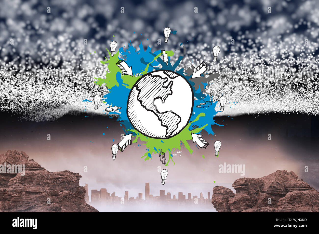 Arrows pointing earth arrow hi-res stock photography and images - Alamy