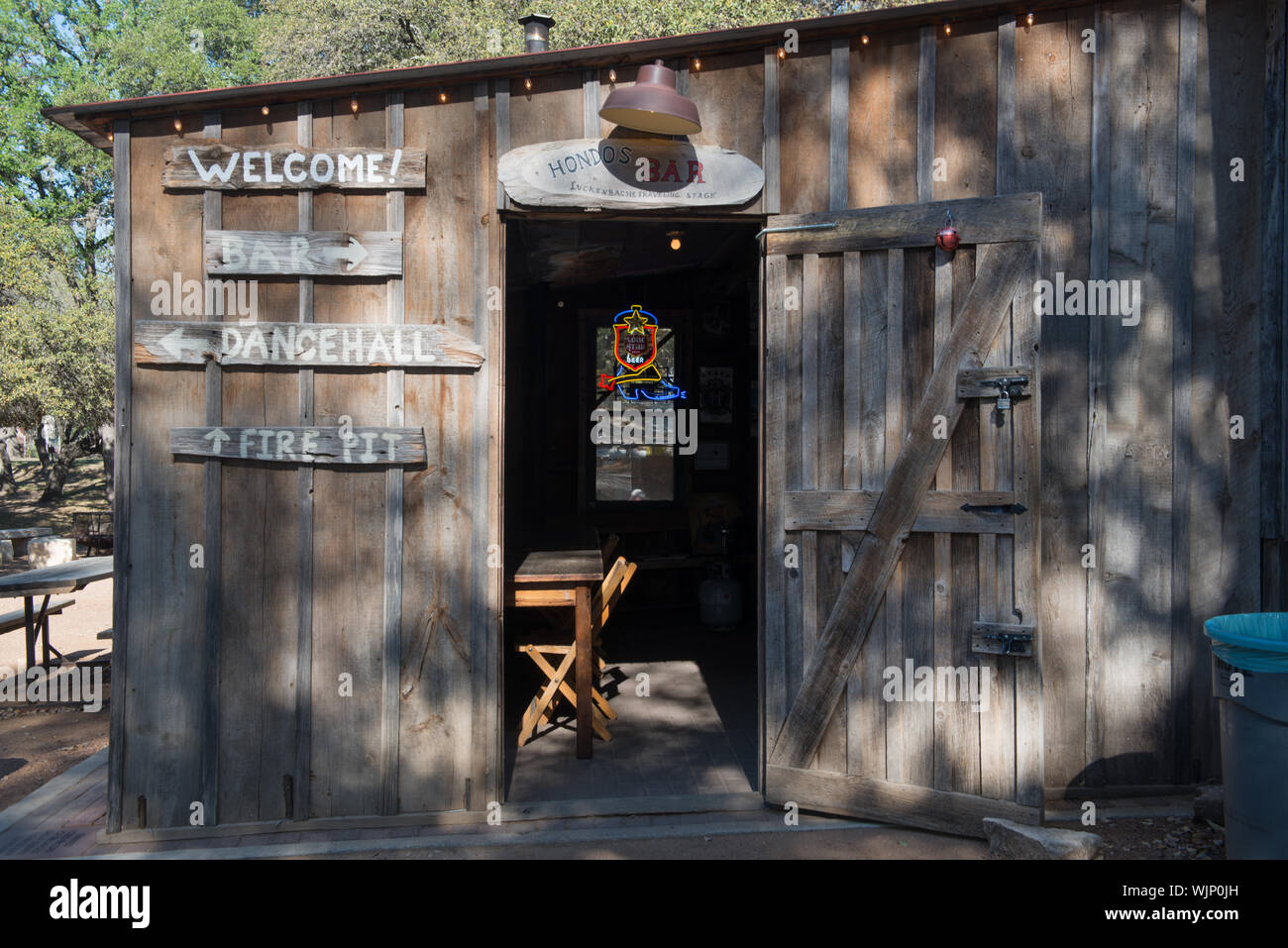 Hondo's Bar, Luckenbach, Texas, a dot of a place in Gillespie County ...