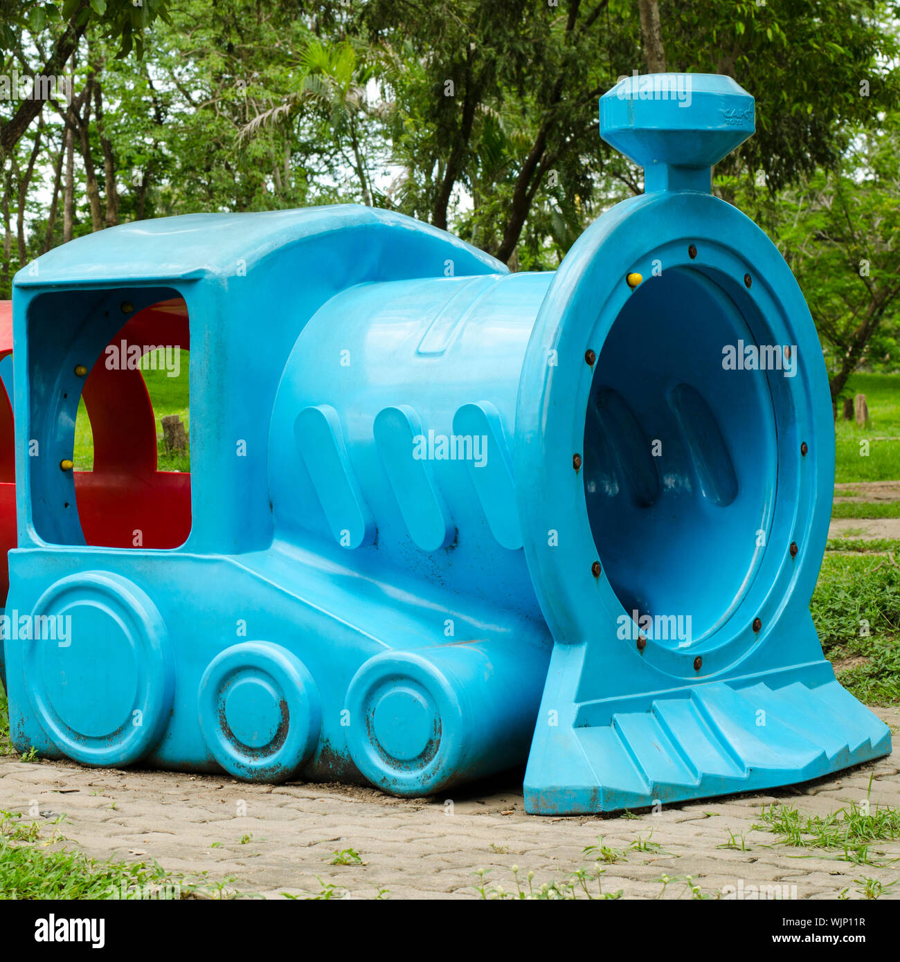 rides for the children's playground train symbolic Stock Photo - Alamy