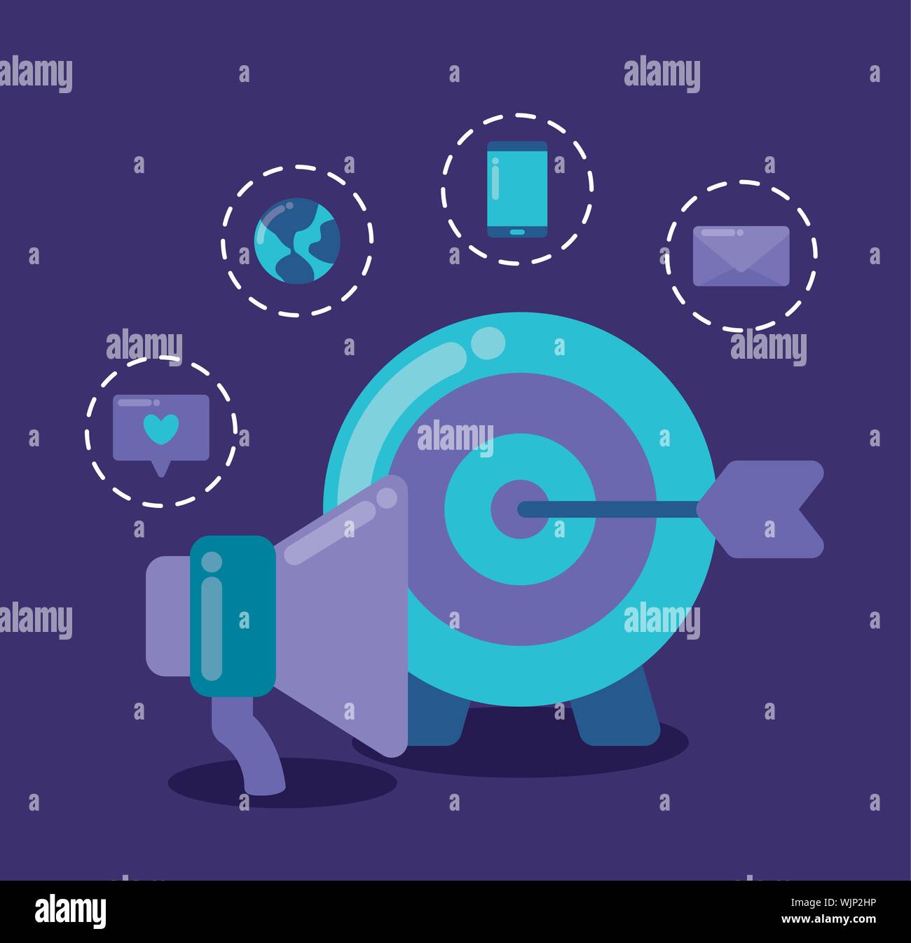 target with social media icons vector illustration design Stock Vector ...