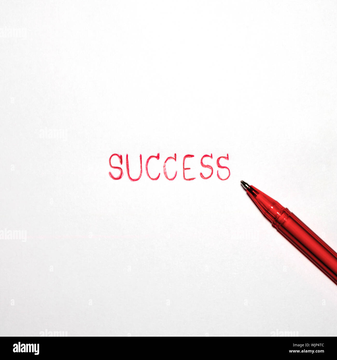 red success word with red pen isolated on white background Stock Photo ...