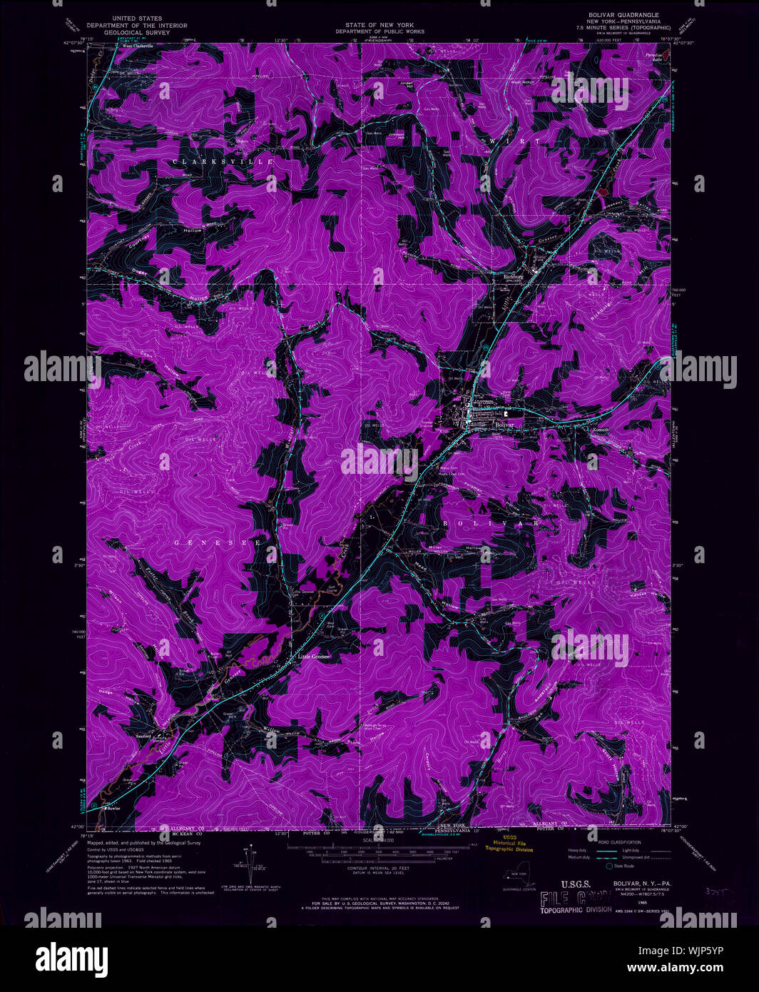 Bolivar new york map hi-res stock photography and images - Alamy