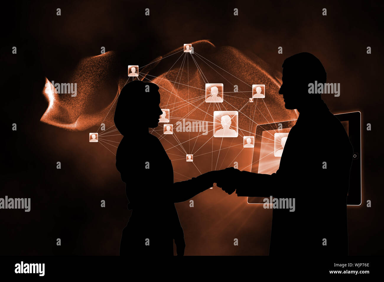 Composite image of file transfer background Stock Photo - Alamy