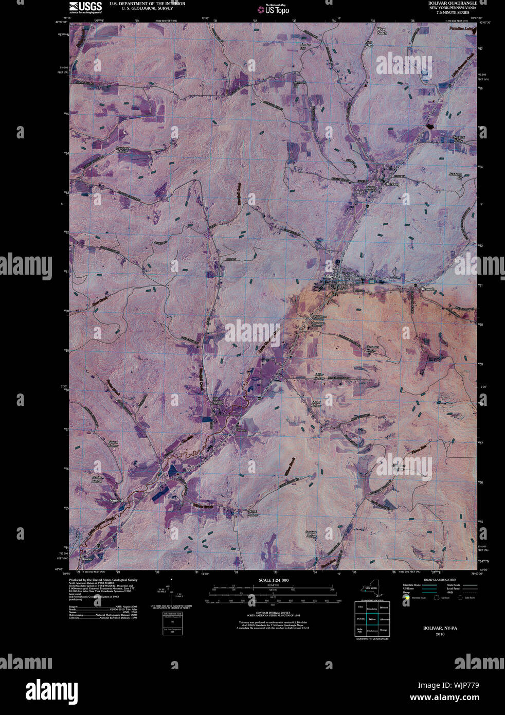 Map of bolivar new york hi-res stock photography and images - Alamy