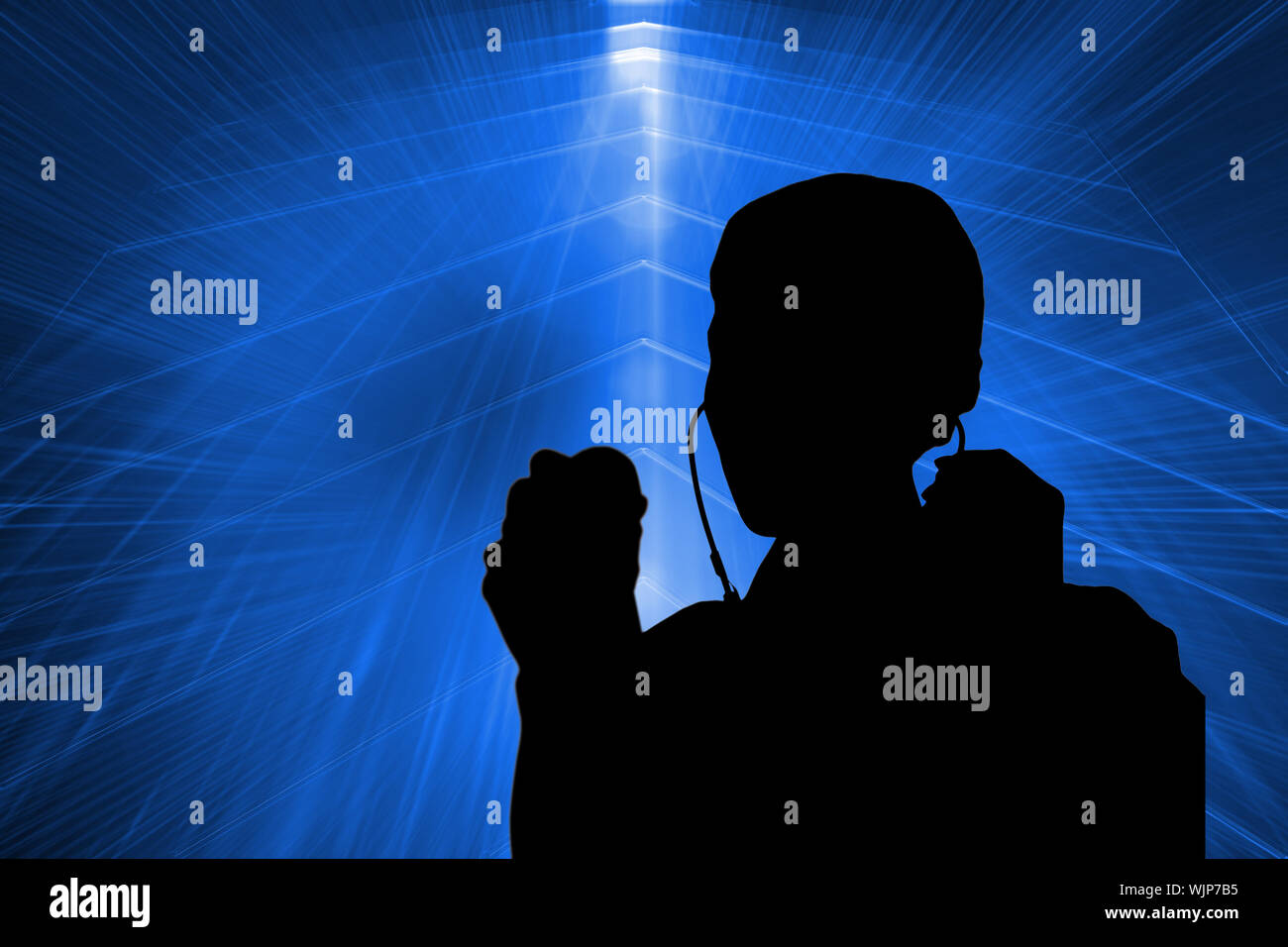 Composite image of shiny lines pointing upwards Stock Photo - Alamy