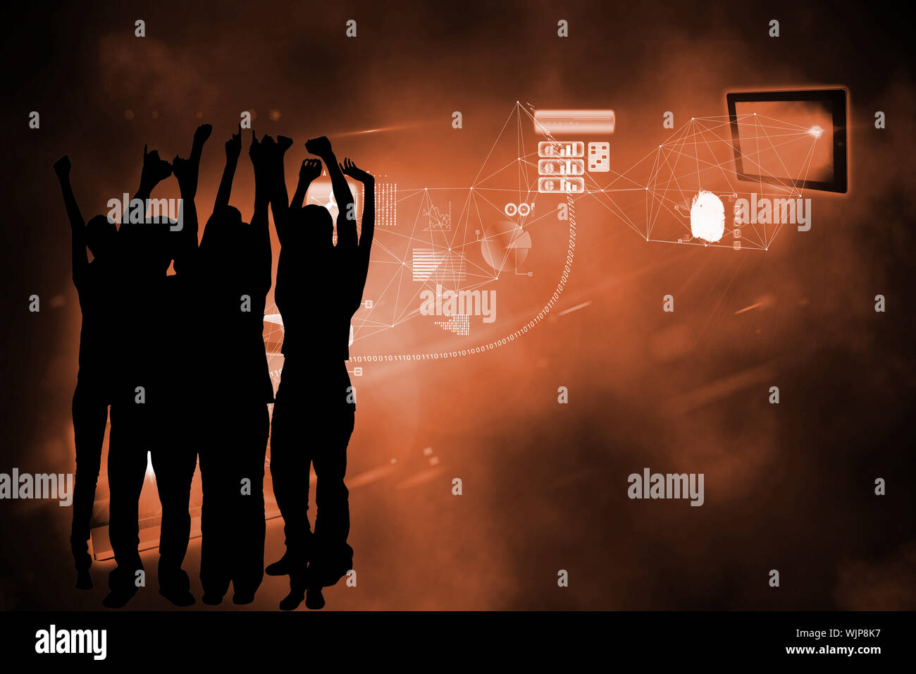 Composite image of file transfer background Stock Photo - Alamy