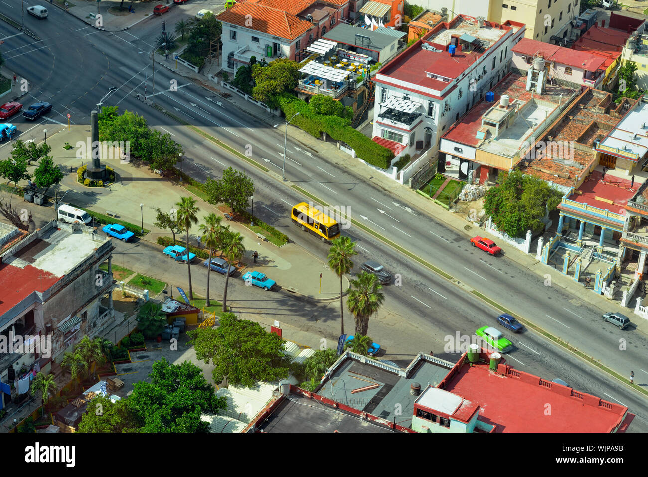 View of Havana streets and traffic from La Torre Restaurant atop the ...