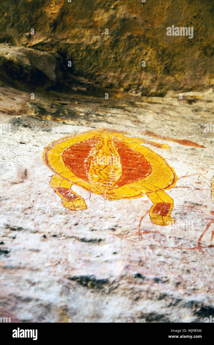 Aboriginal rock art paintings in landscape Australia Stock Photo - Alamy