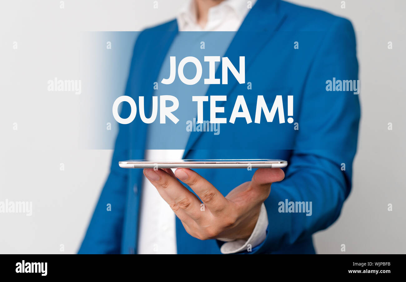 Handwriting text Join Our Team. Conceptual photo invite someone to work ...