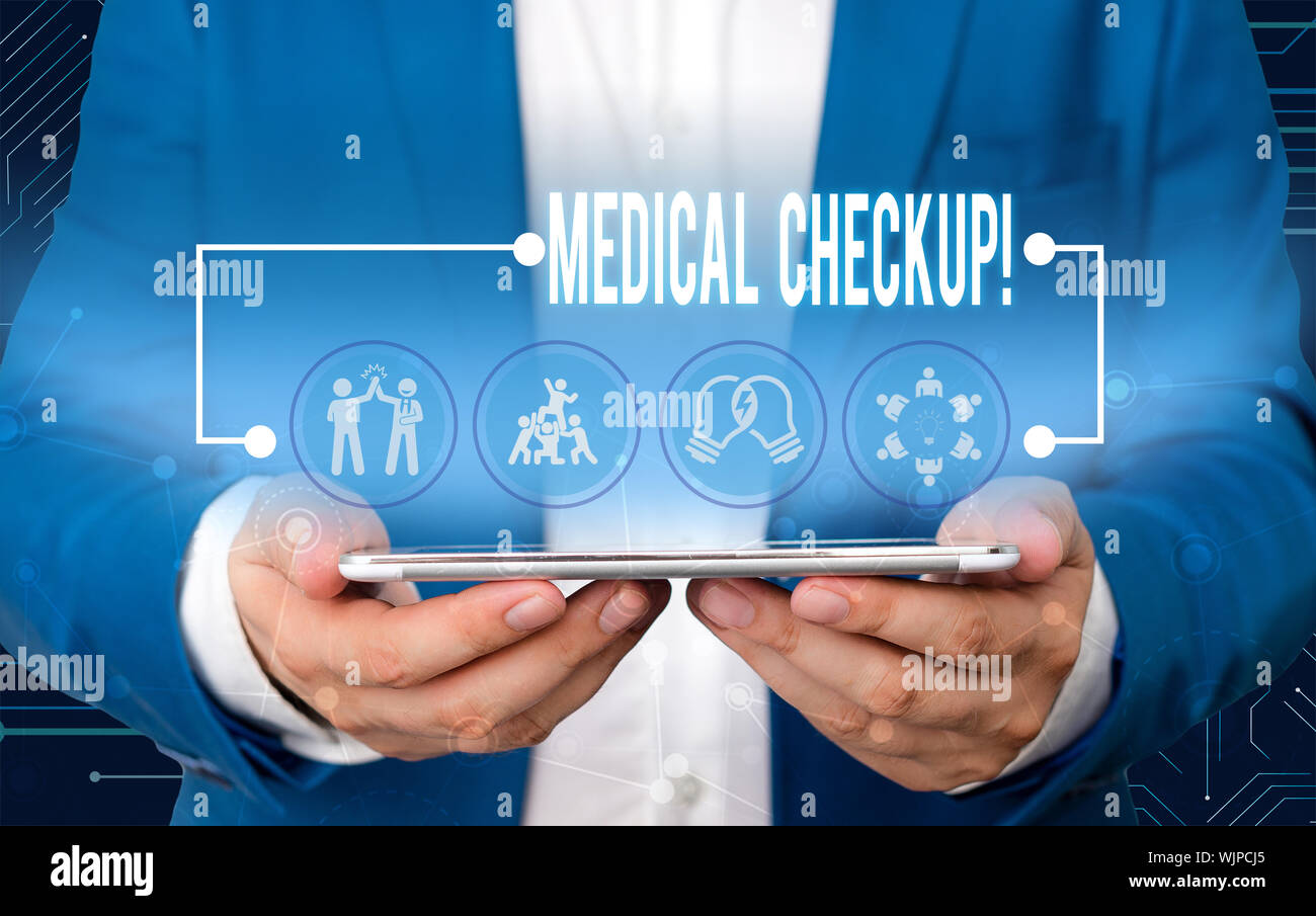 Text sign showing Medical Checkup. Business photo text thorough ...