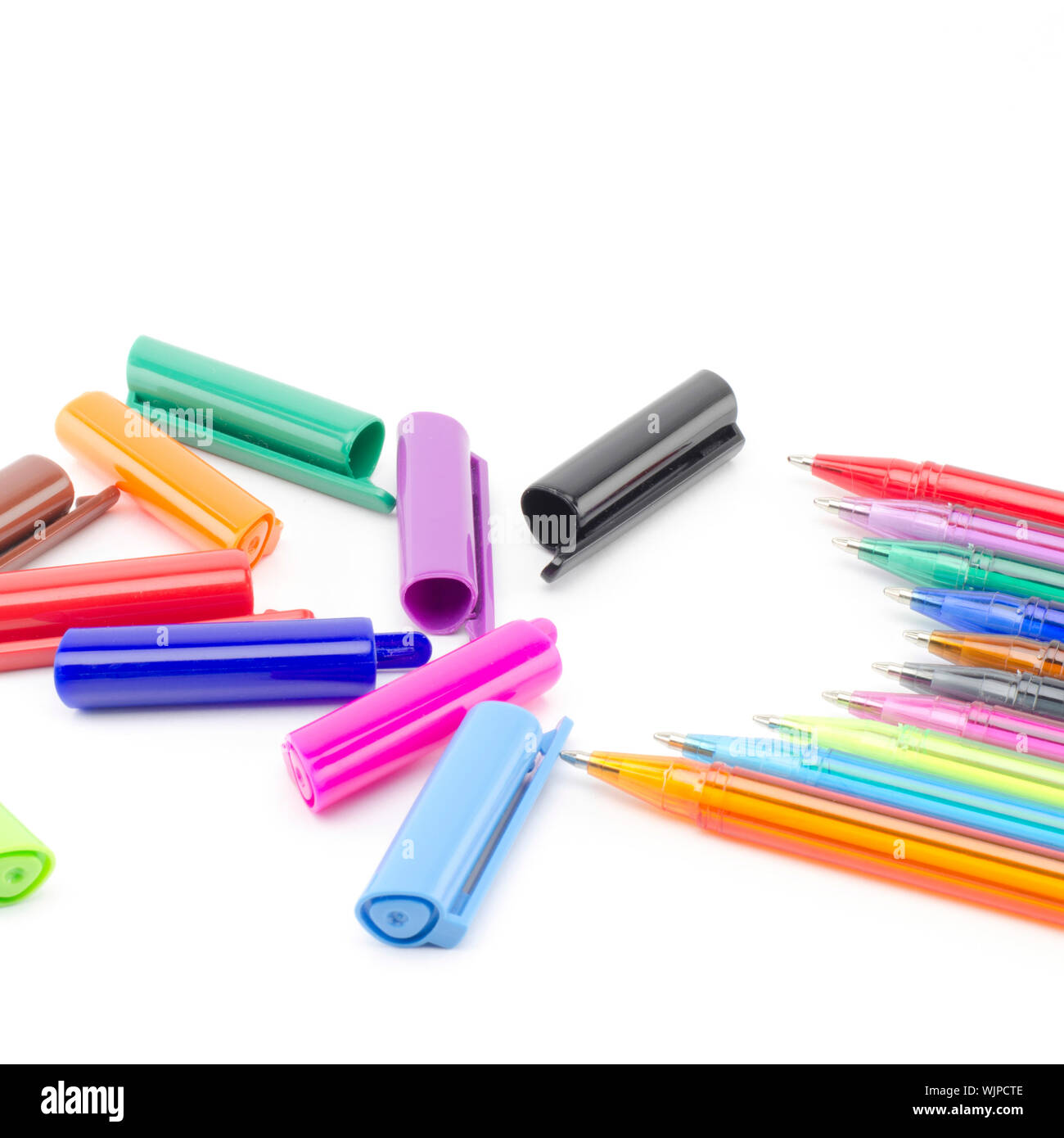 colorful pens isolated on white background Stock Photo - Alamy