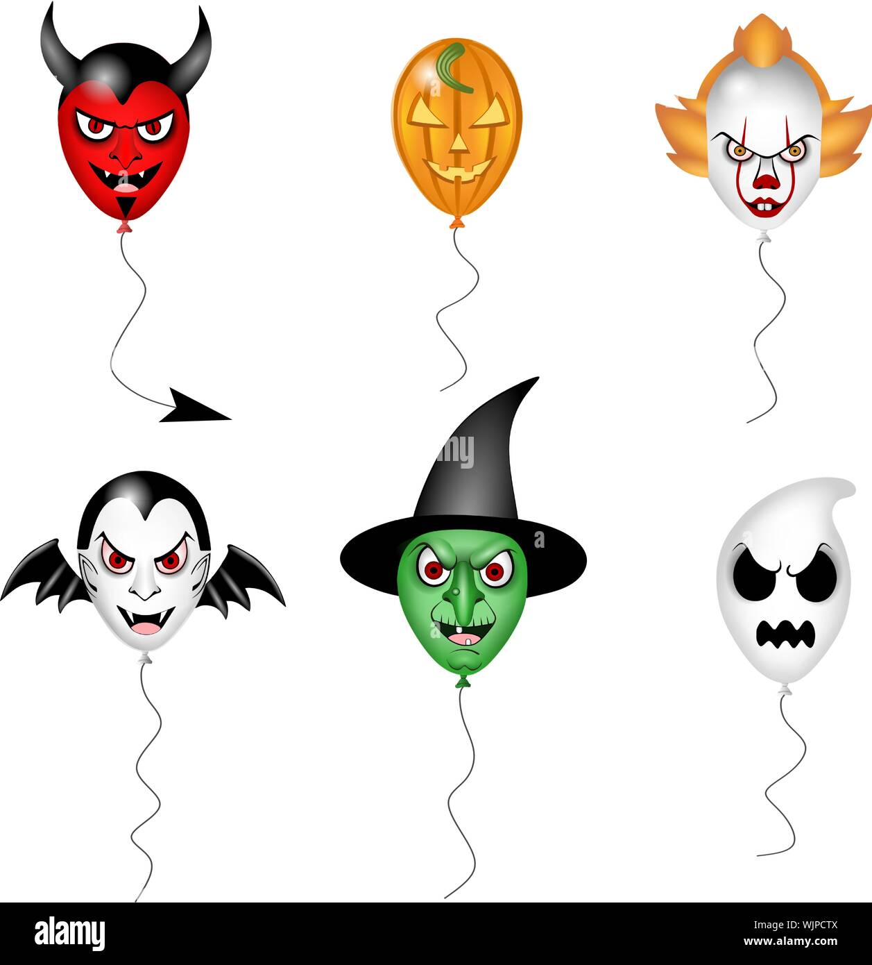 Cartoon monsters set halloween Cut Out Stock Images & Pictures - Alamy