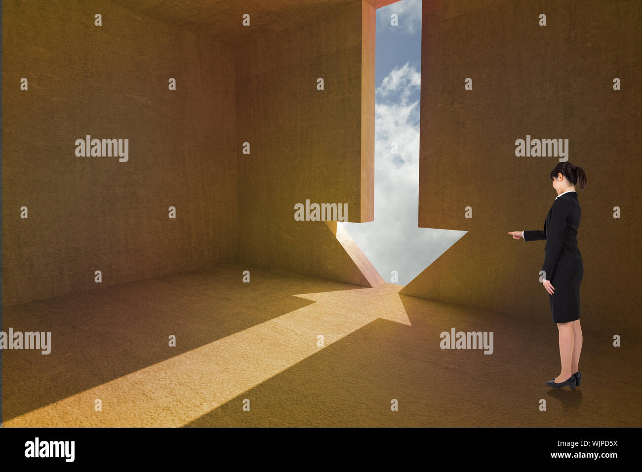 Female in dark room door hi-res stock photography and images - Alamy