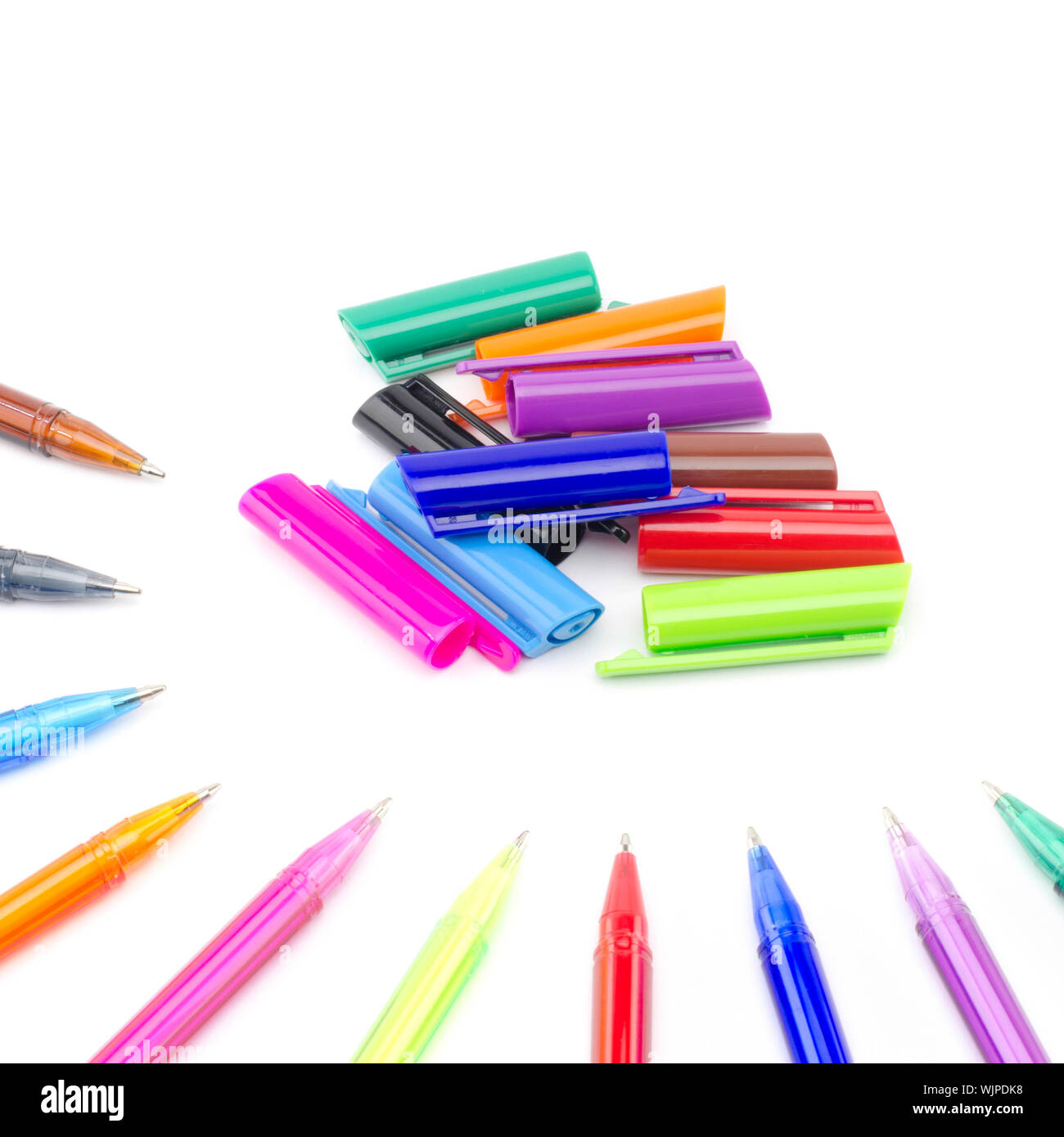 colorful pens isolated on white background Stock Photo - Alamy