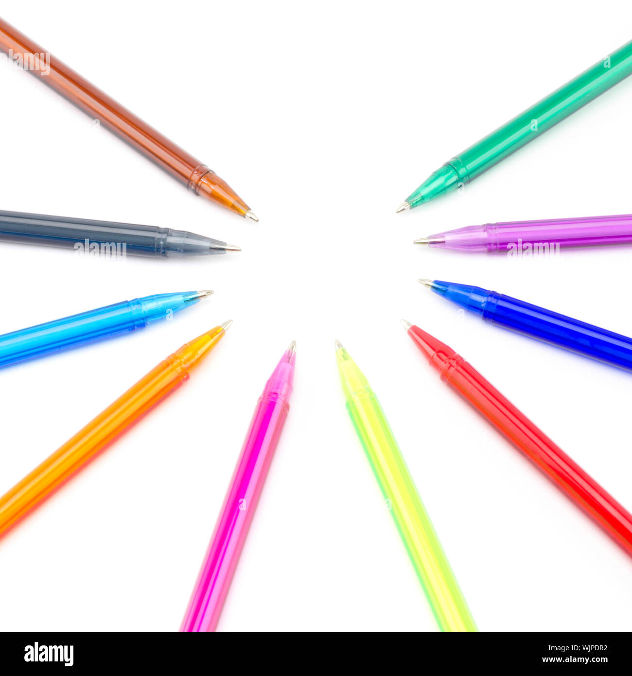 colorful pens isolated on white background Stock Photo - Alamy