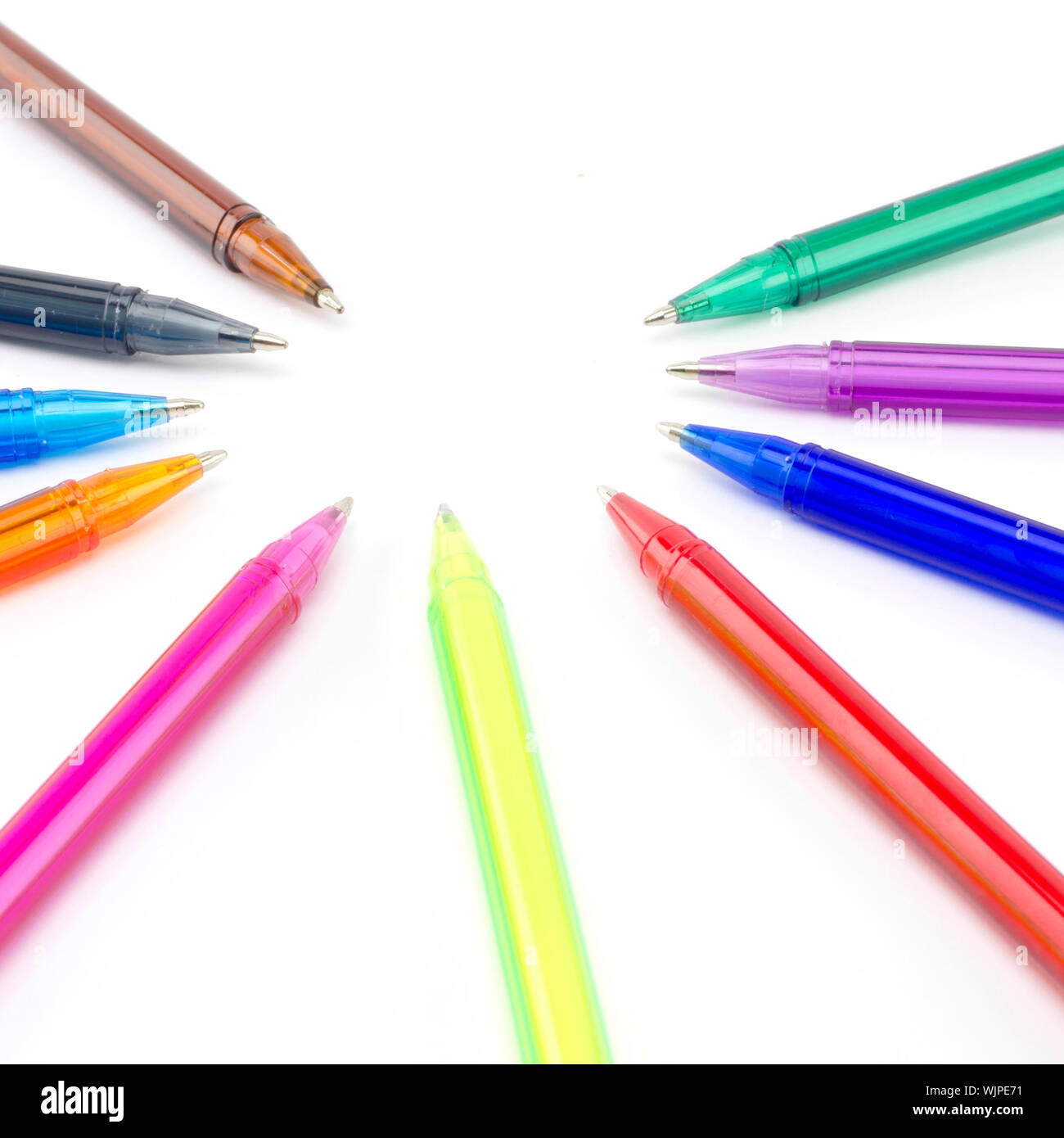 colorful pens isolated on white background Stock Photo - Alamy