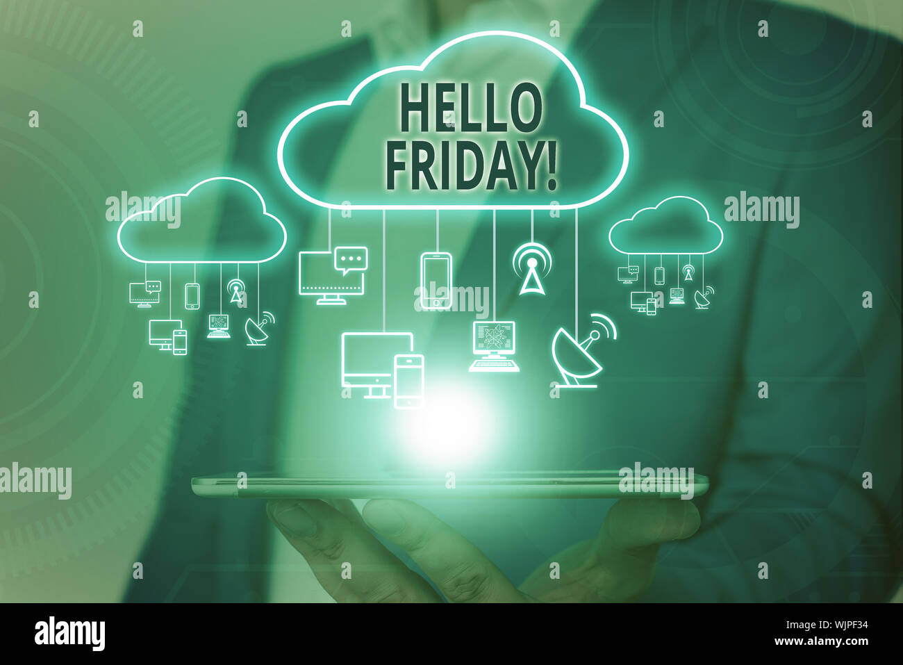 Handwriting text writing Hello Friday. Conceptual photo used to express ...