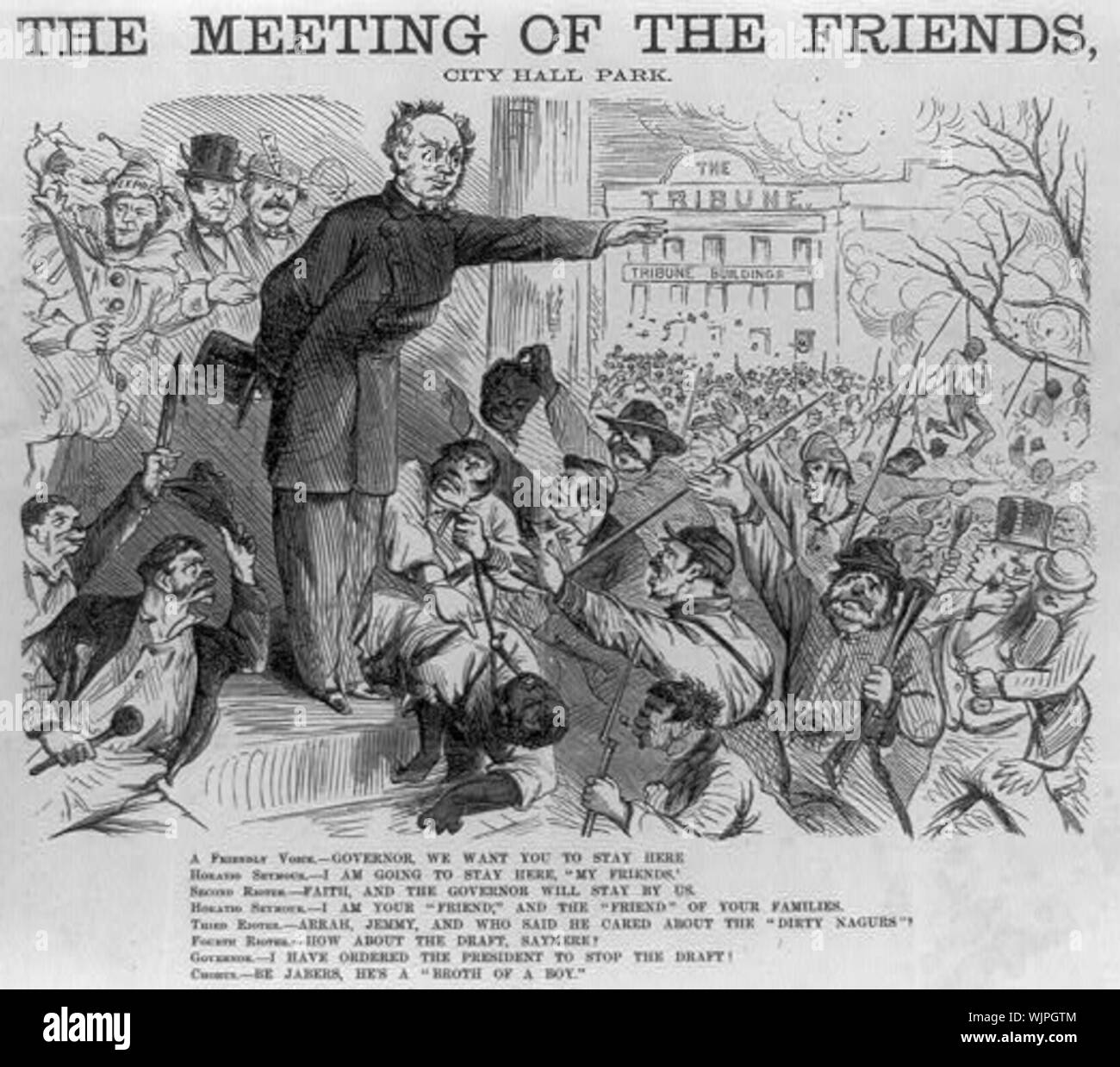 Horatio Seymour political cartoon Stock Photo - Alamy