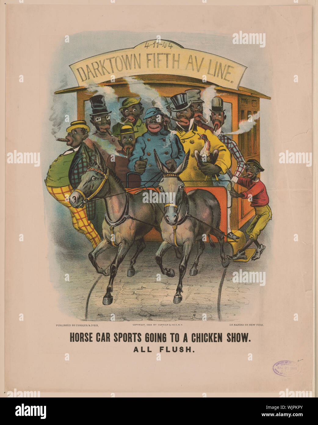 Horse car sports going to a chicken show: all flush Stock Photo - Alamy