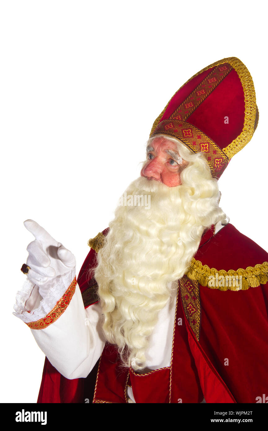 Portrait of the Dutch Sinterklaas isolated over white Stock Photo - Alamy