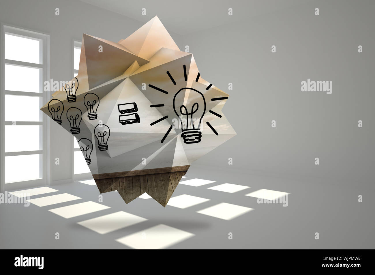 Light bulb equation on abstract screen against dark white room Stock ...