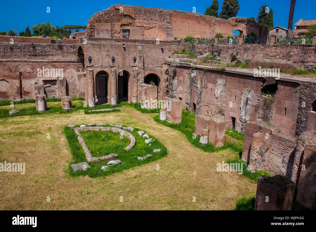 ROME, ITALY - APRIL, 2018: Tourists visiting the Stadium of Domitian on ...