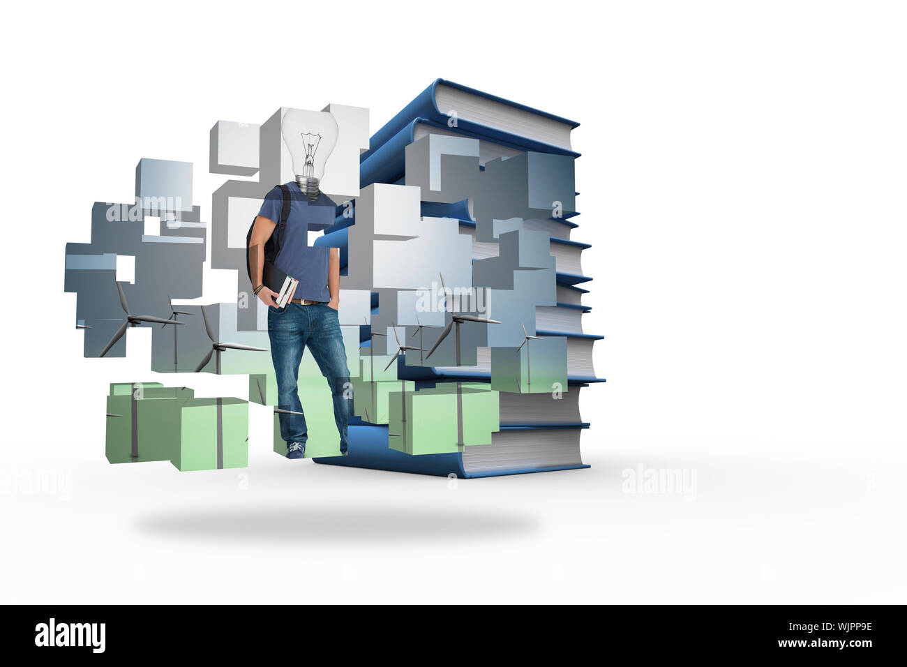 Bulb light books Cut Out Stock Images & Pictures - Alamy