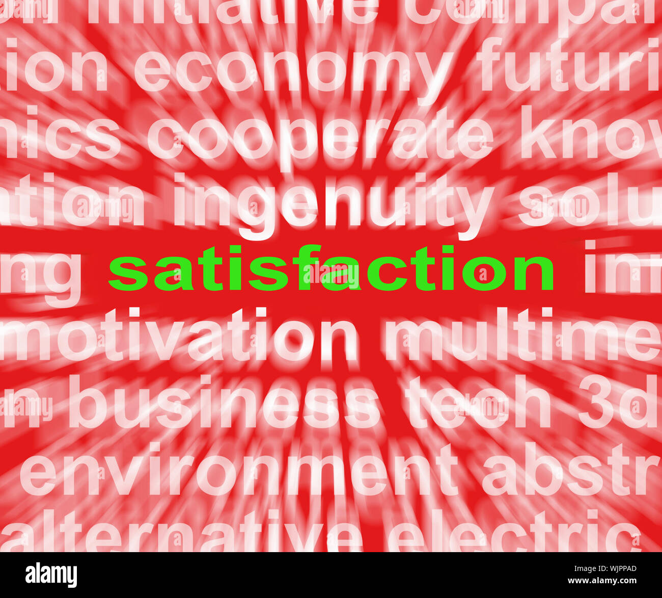 Satisfaction Word Showing Enjoyment Contentment And Fulfilment Stock ...