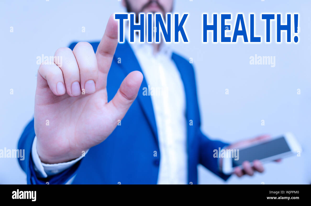 Conceptual hand writing showing Think Health. Concept meaning state of ...