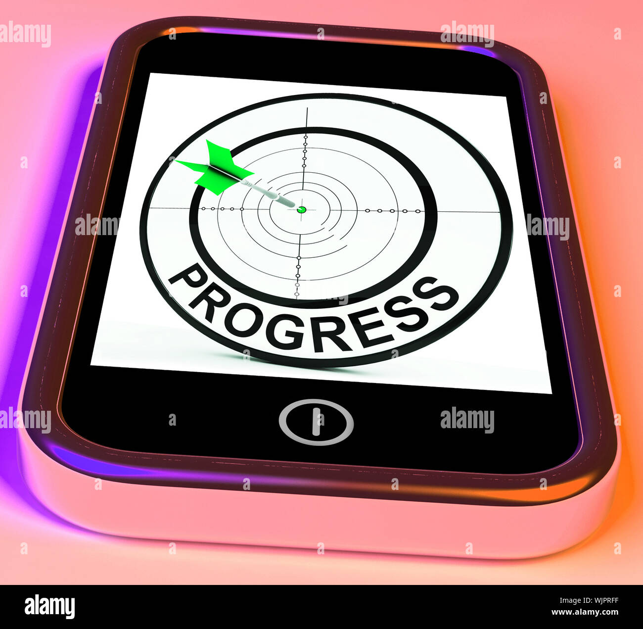 Progress Smartphone Showing Advancement Improvement And Goals Stock ...