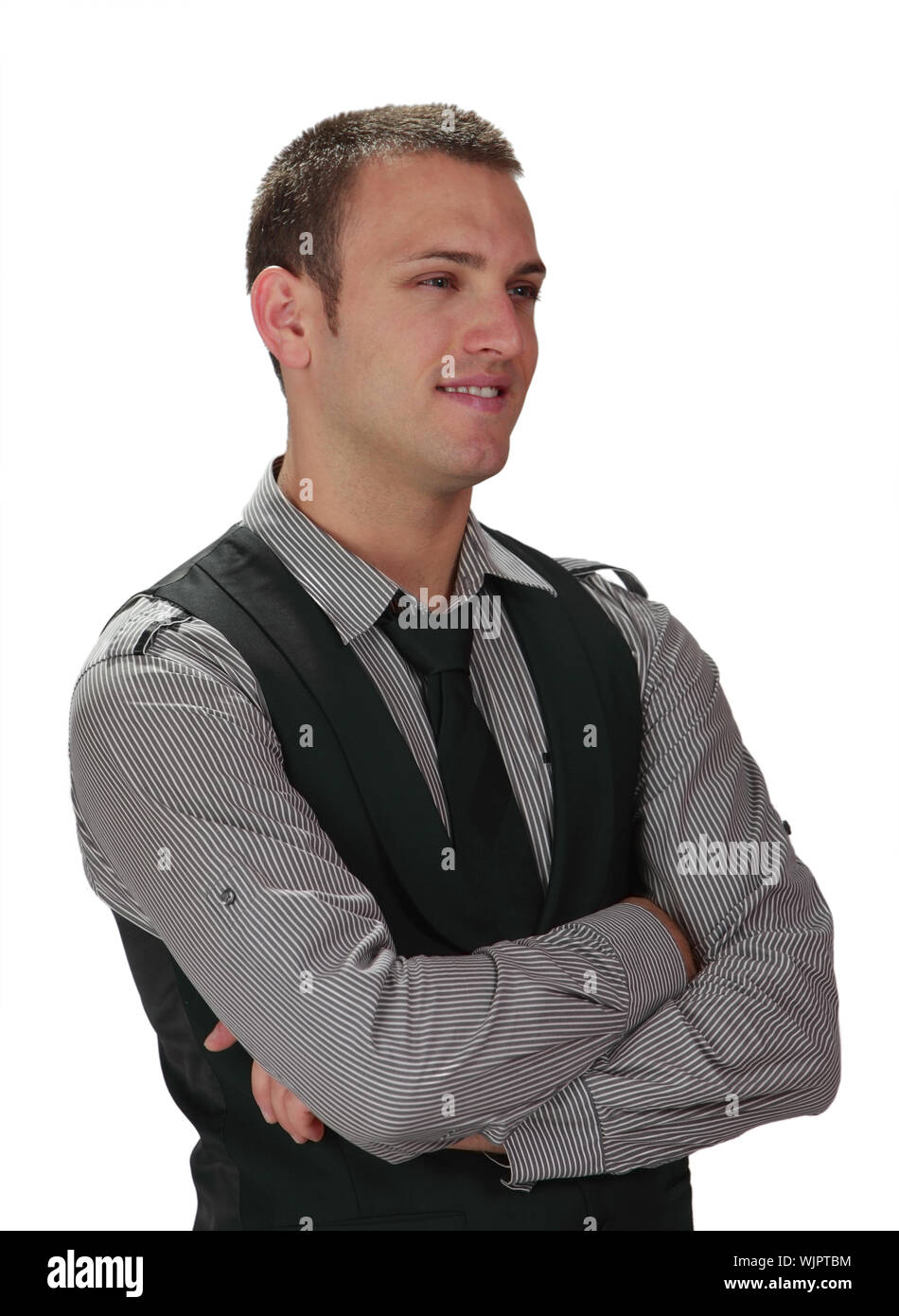 Standing arms up smiling looking away hi-res stock photography and ...