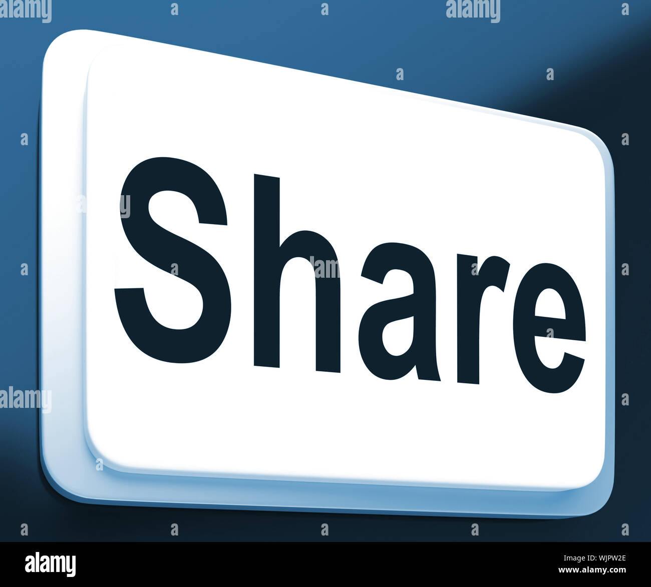 Share Button Showing Sharing Webpage Or Picture Online Stock Photo - Alamy