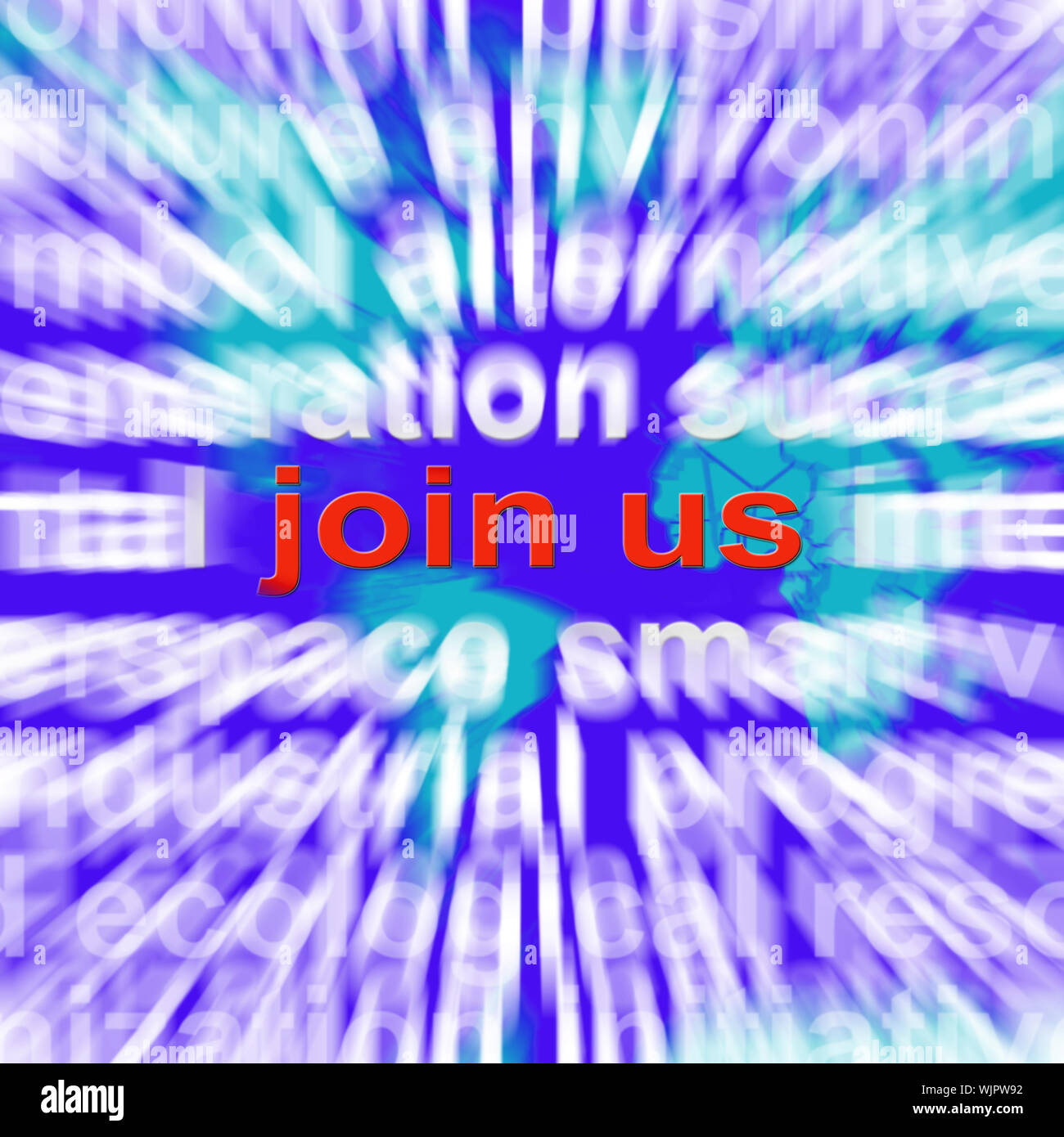 Join Us Word Cloud Showing Joining Membership Register Stock Photo - Alamy