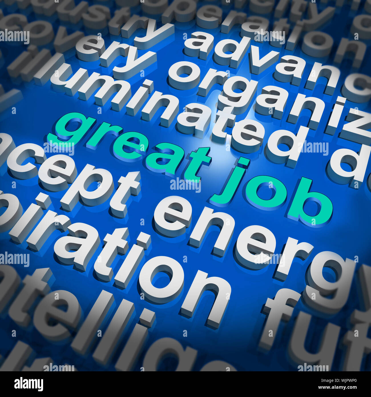 Great Job Word Cloud Showing Praise Appreciation Or Approval Stock ...