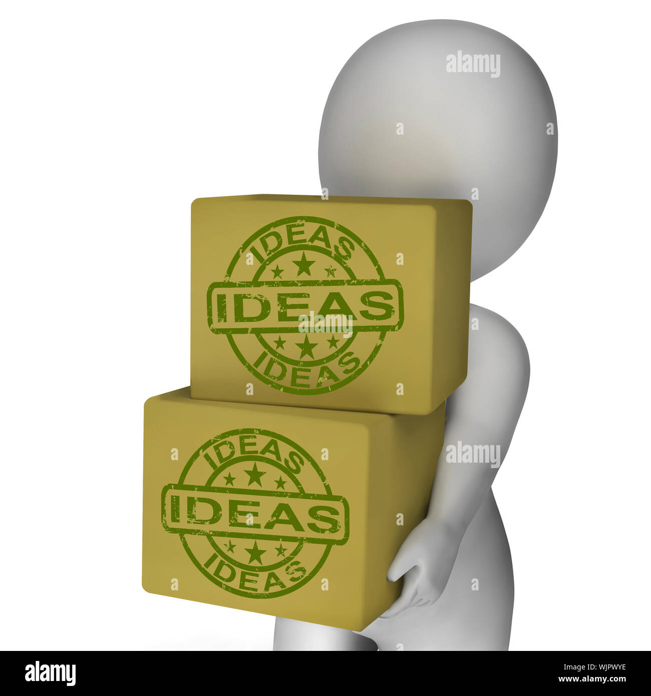 Ideas Boxes Showing Innovation Thinking And Concepts Stock Photo - Alamy