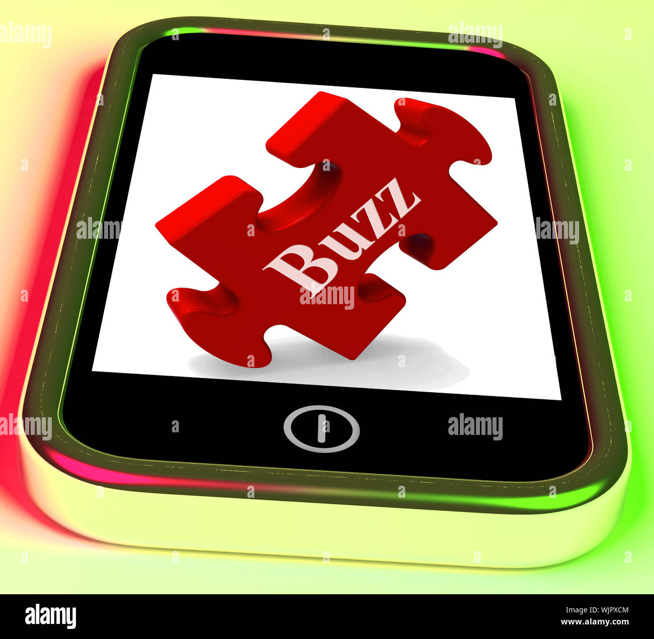 Buzz Smartphone Meaning Creating Publicity And Awareness Stock Photo ...