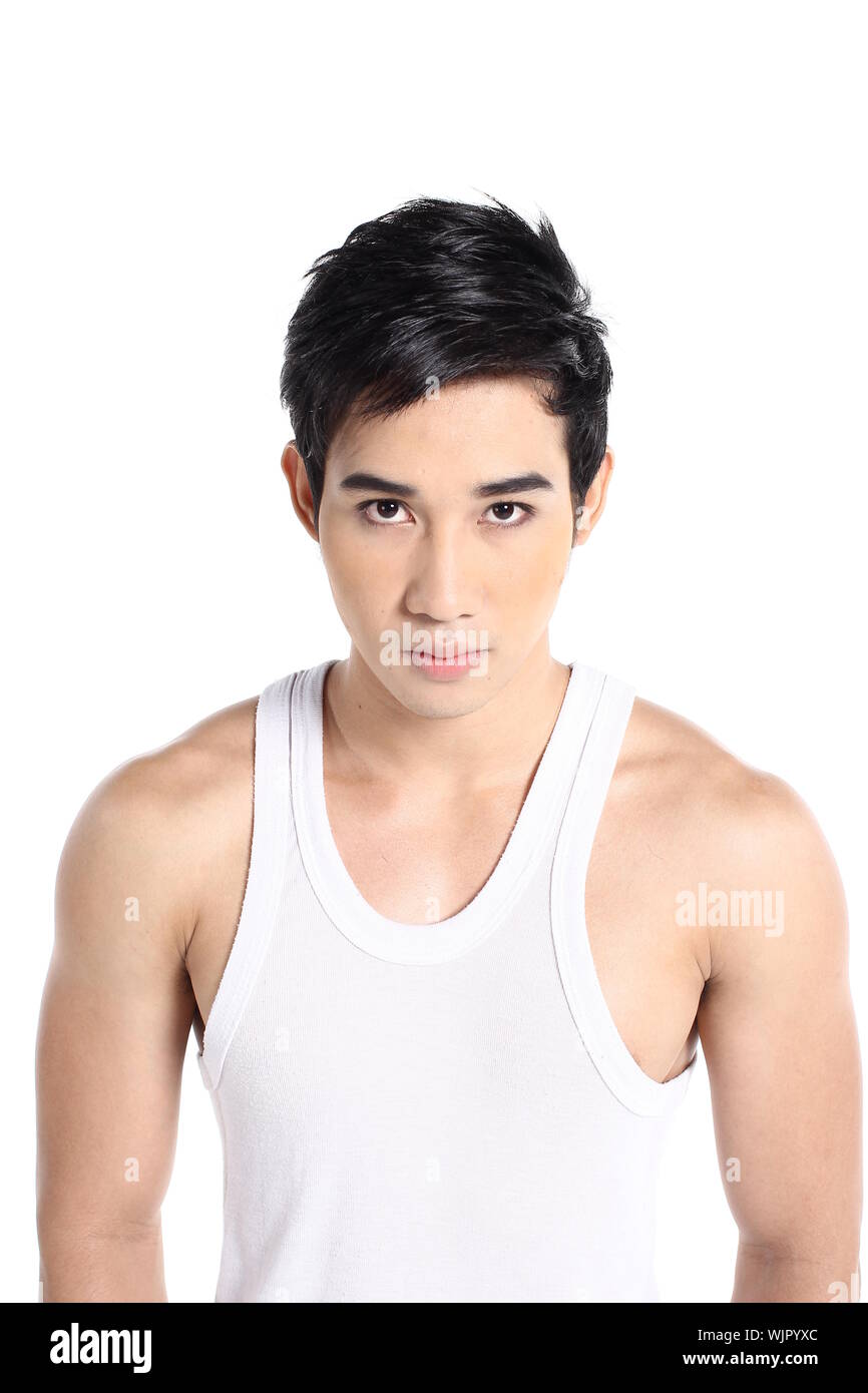 Man front view white background Cut Out Stock Images & Pictures - Alamy