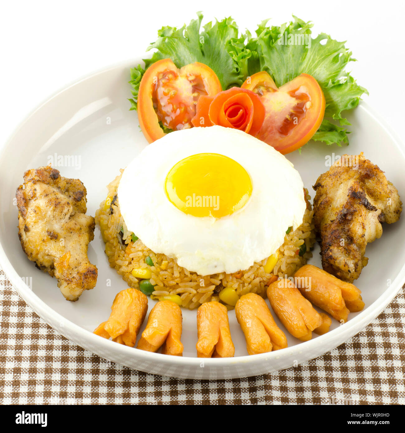 main food American fried rice isolated on white background Stock Photo ...