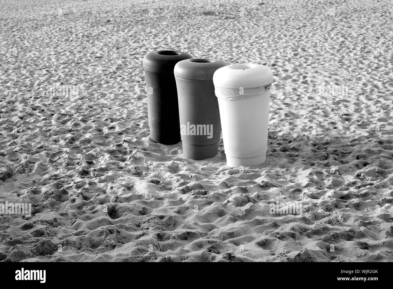 Plastic recycle bins Black and White Stock Photos & Images - Alamy