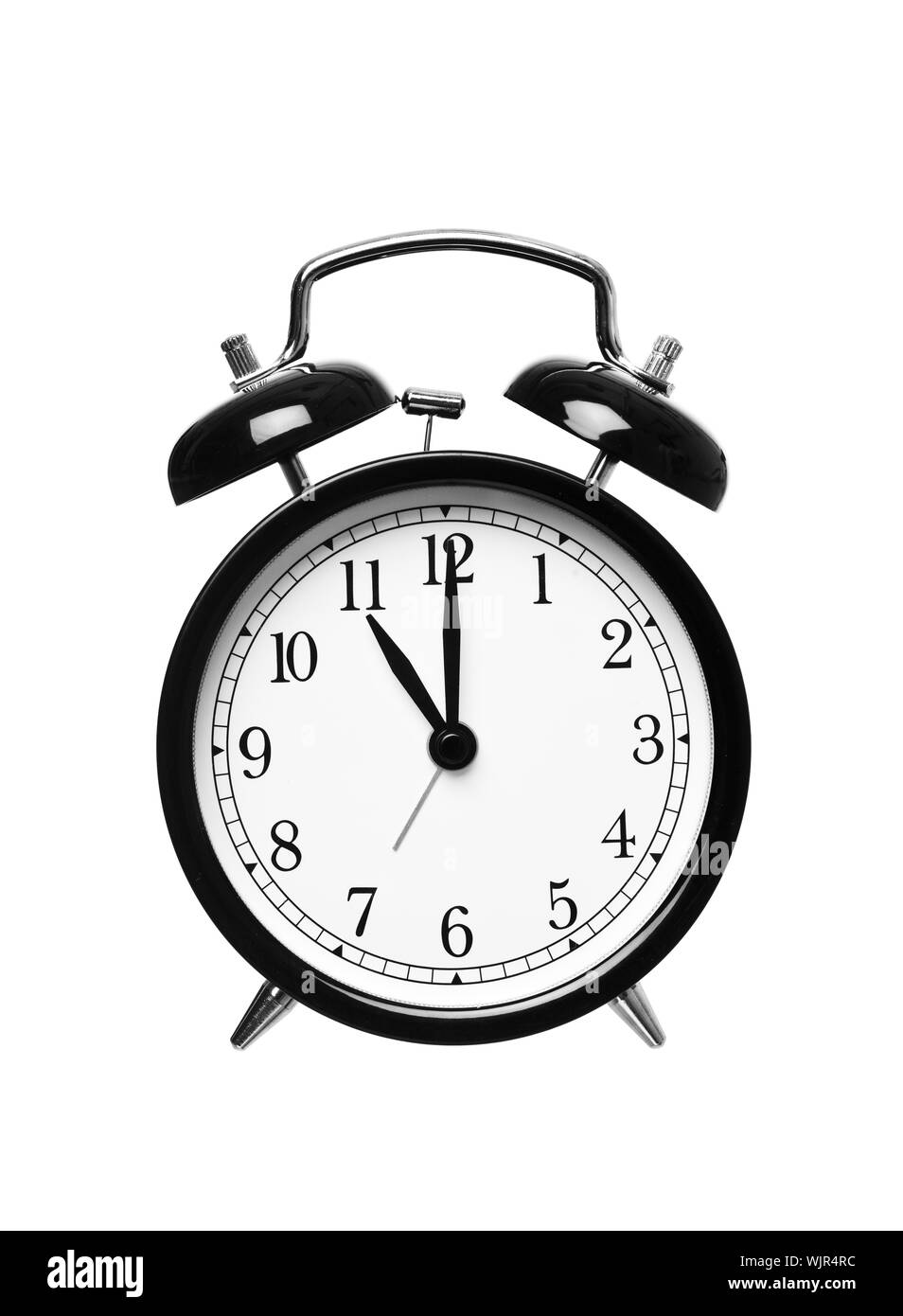 Alarm clock shows eleven o`clock isolated on white background Stock ...
