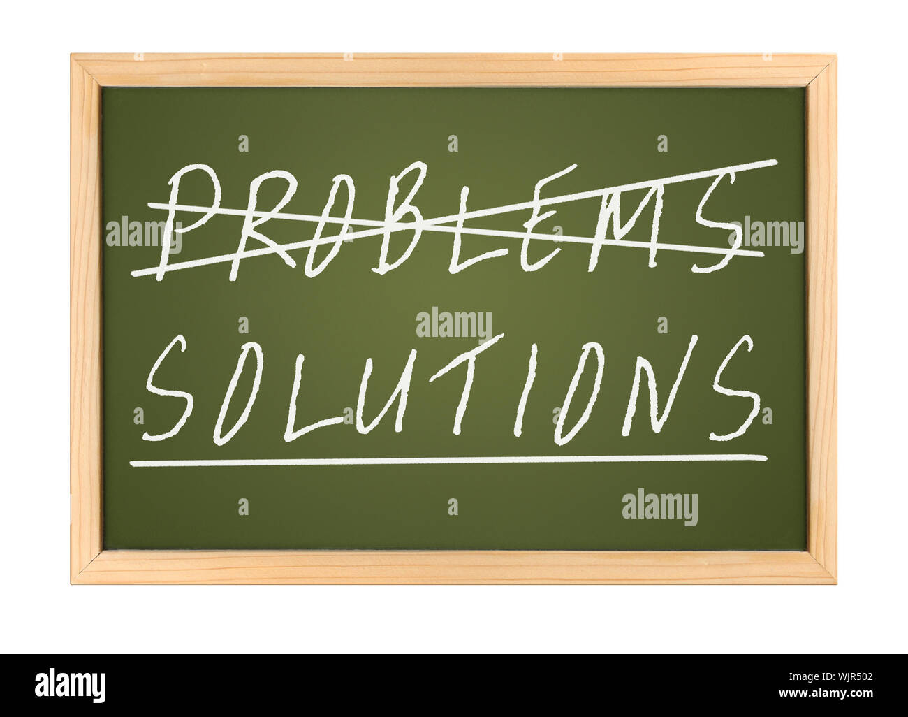 a chalk board with no problems and solutions Stock Photo - Alamy