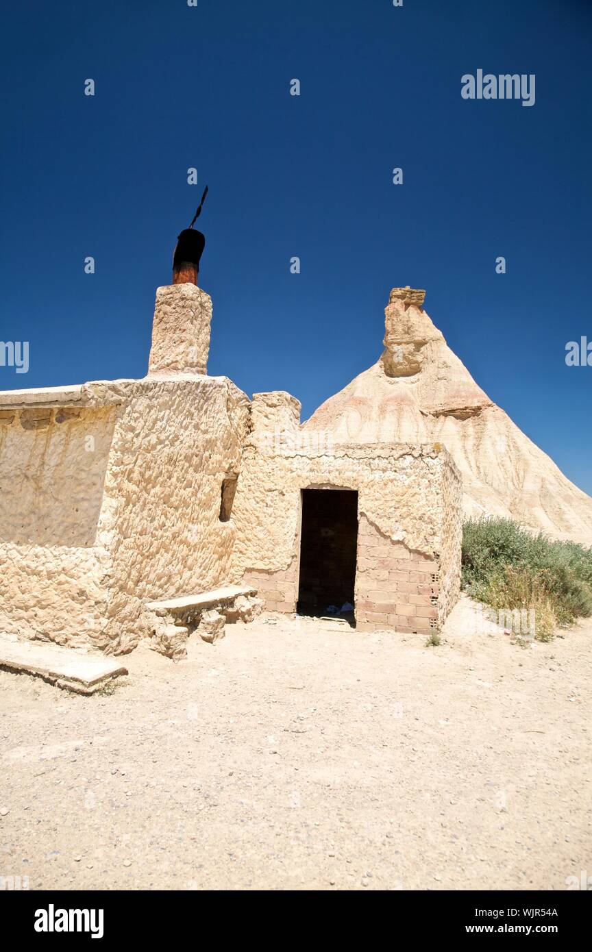 abandoned hut at desert of Bardenas Reales in navarra spain Stock Photo ...