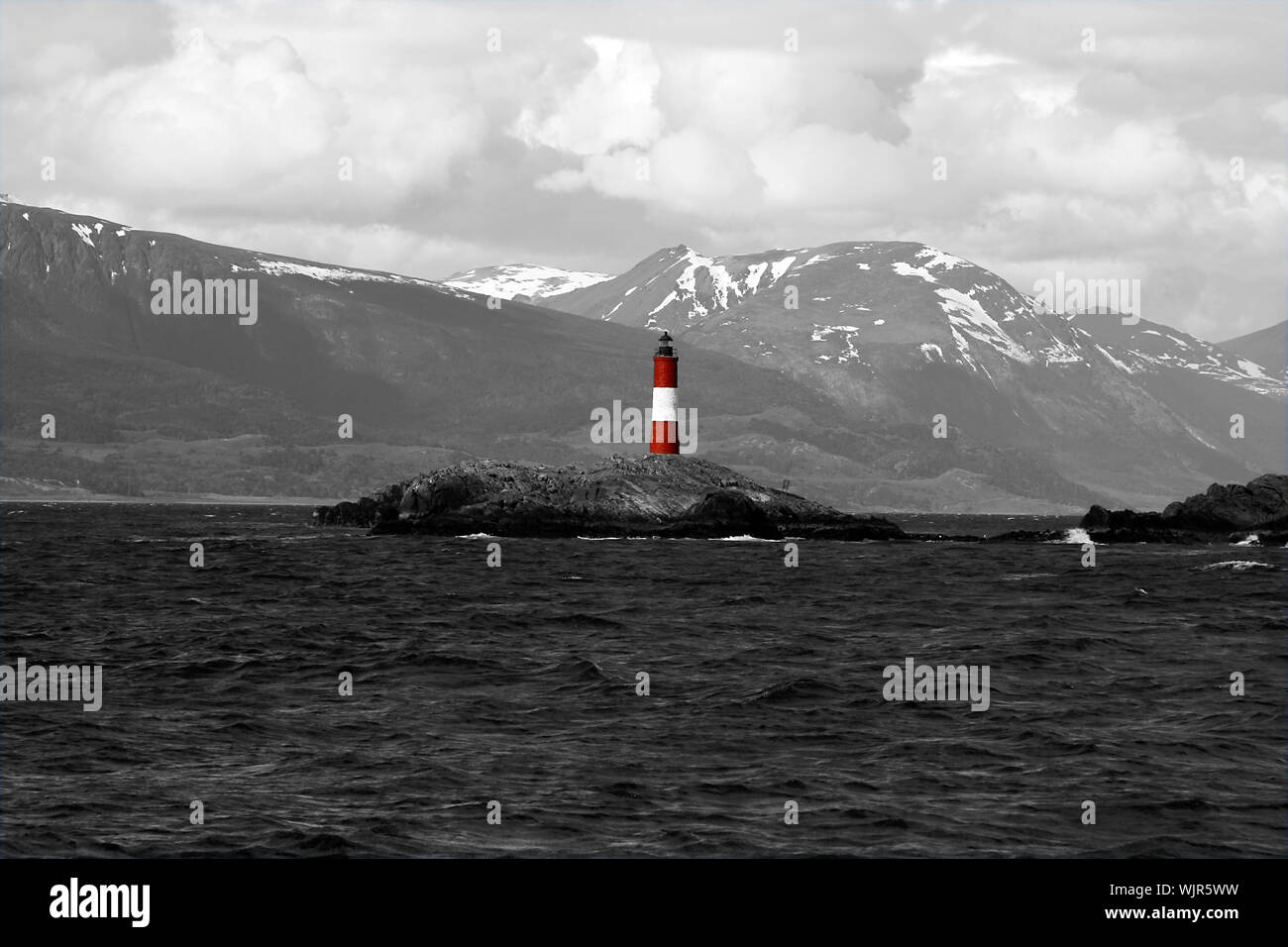 Lighthouse in the Beagle Channel, Argentina Stock Photo - Alamy