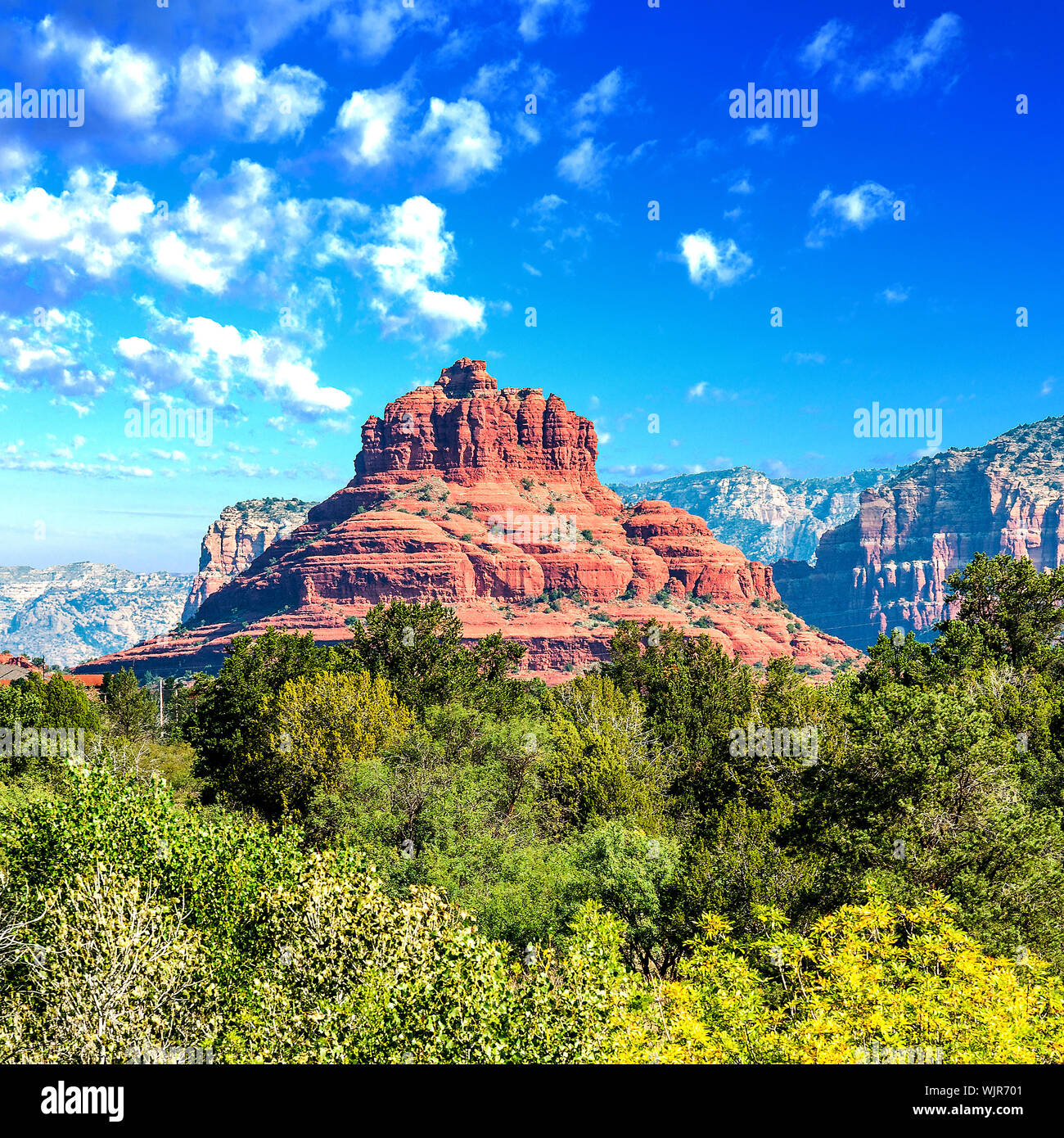 famous bell rock and Courthouse Butte in Sedona, Arizona, USA Stock ...